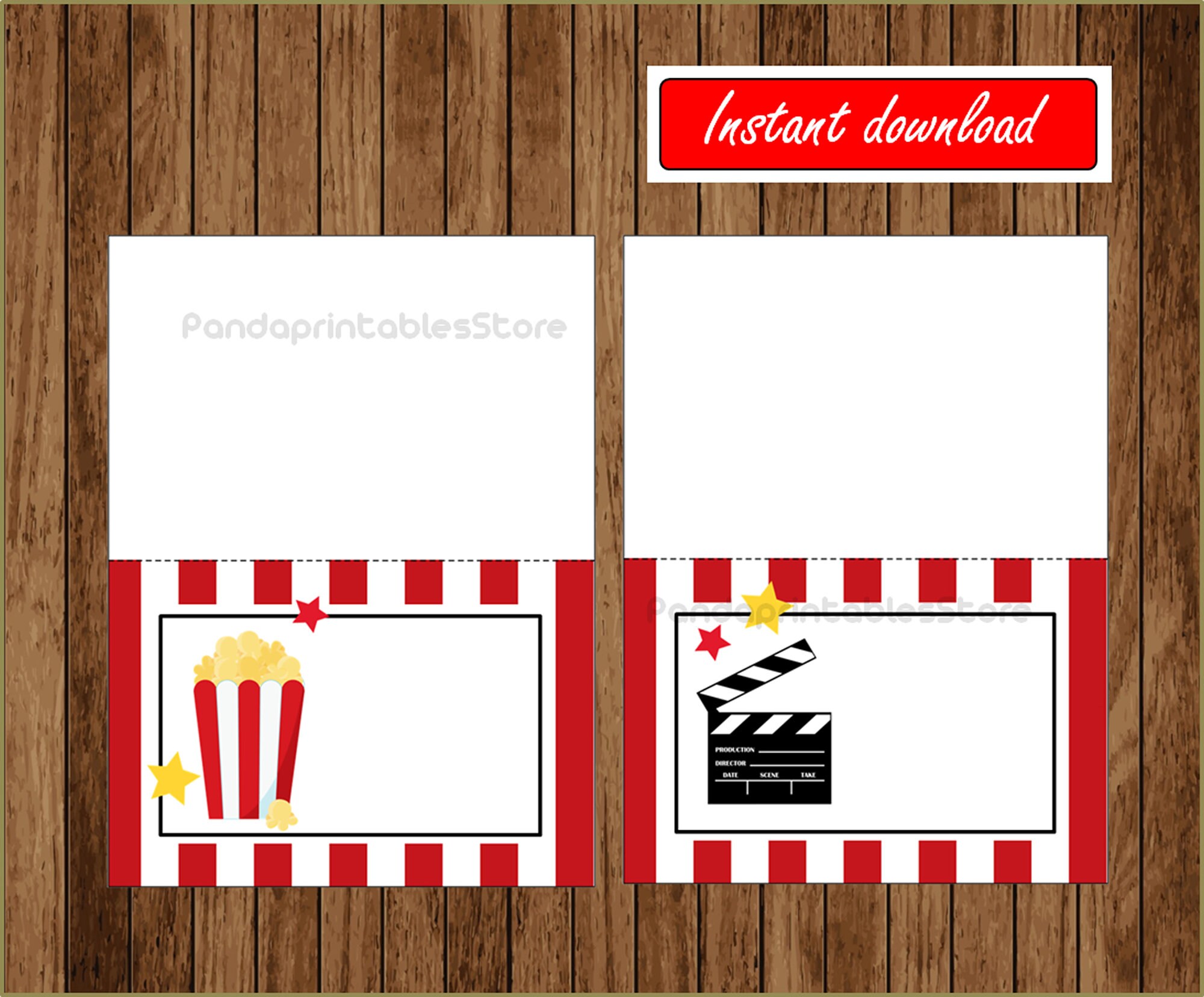 Movie Night Food Labels, Movie Night Birthday Food Labels, Movie Party ...
