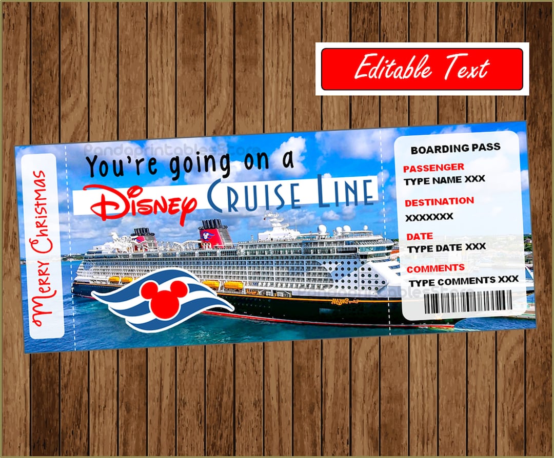 Printable Disneycruise Ticket, Mickey Mouse, Surprise Gift Ticket ...
