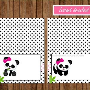 Panda Toppers, Water Bottle Label, Panda Girl Food Labels, Printable ...