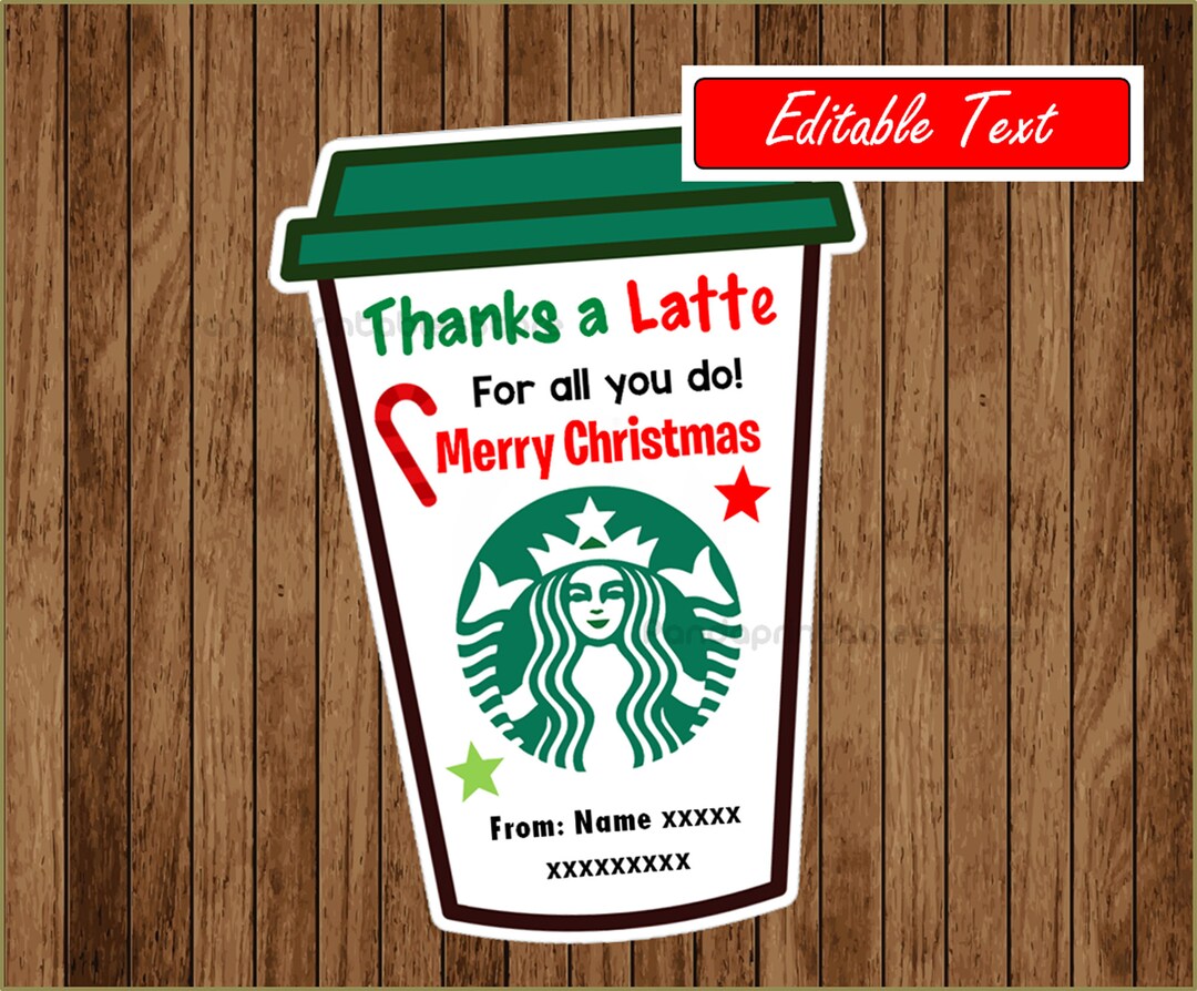 Printable Christmas Gift Tags, Thanks a Latte for All You Do, Printable ...