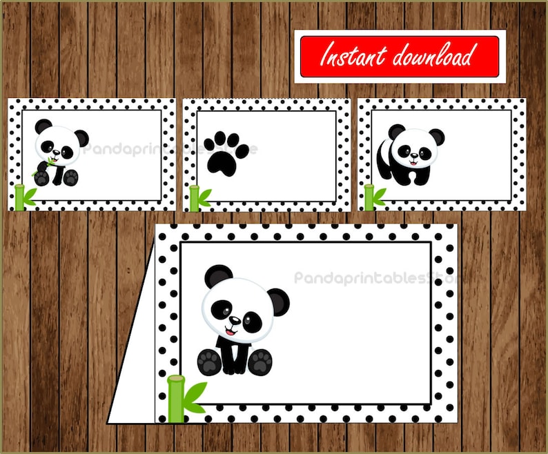 Panda Food Labels Instant Download Panda Food Tent Cards - Etsy