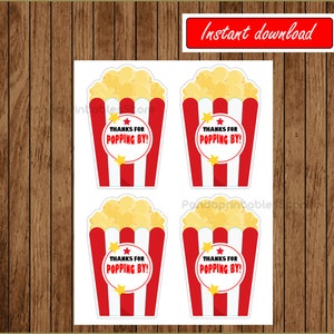 Printable Movie Night, Movie Night Birthday Gift Bags and Tags, Movie ...