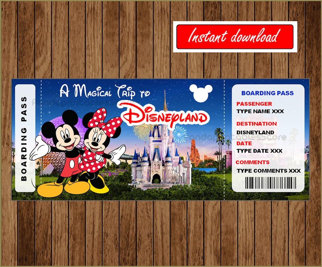 Printable Disneyland Surprise Trip, Gift, Surprise Trip to Disneyland ...