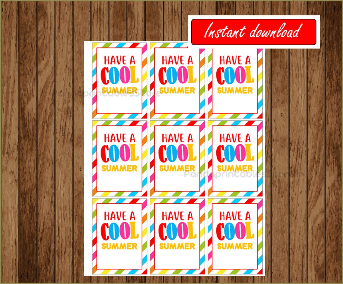 Stay Cool This Summer Freeze Pop Freezer Ice Pops Printable Tags for ...