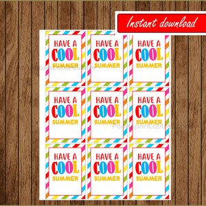 Stay Cool This Summer Freeze Pop Freezer Ice Pops Printable Tags for ...