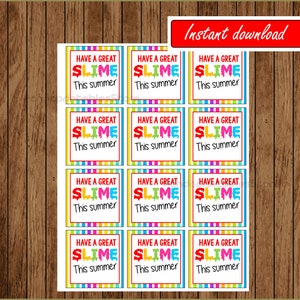 Editable Slime Tags, Have a Great Slime Summer, Editable Slime Tag ...