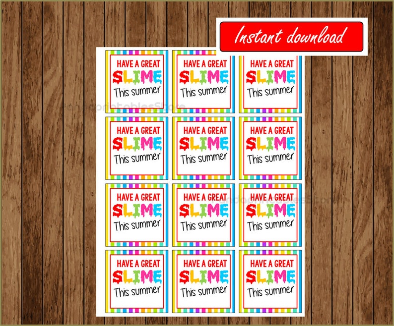Editable Slime Tags Have a Great Slime Summer Editable Slime | Etsy