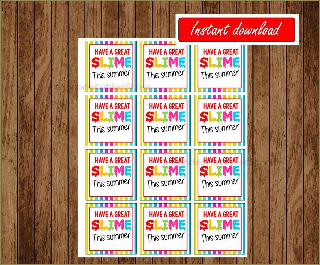 Editable Slime Tags, Have a Great Slime Summer, Editable Slime Tag ...