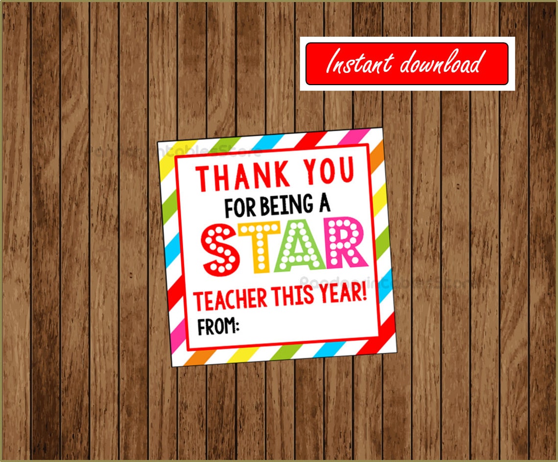 Teacher Appreciation Thank you for being a Star | Etsy
