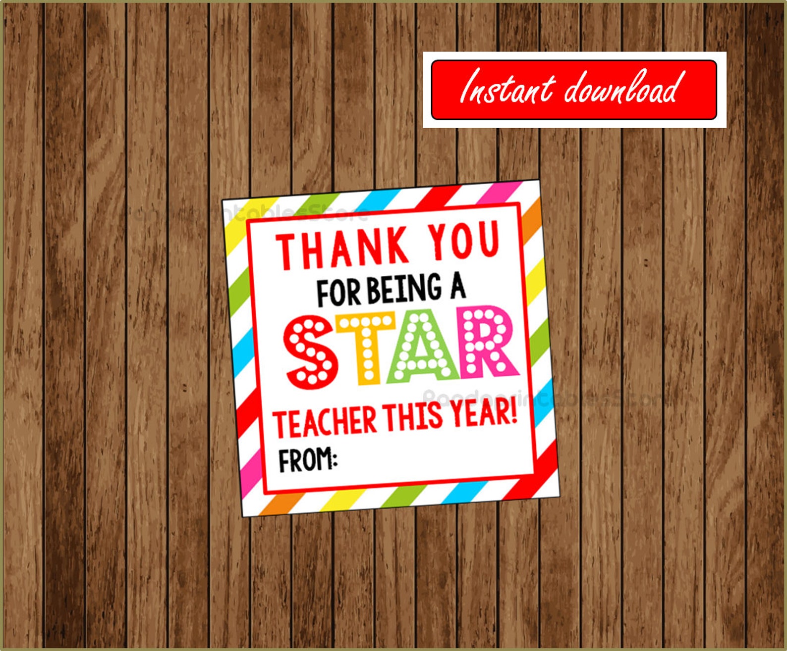 Teacher Appreciation Thank you for being a Star | Etsy