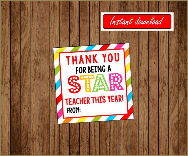 Teacher Appreciation Thank you for being a Star | Etsy