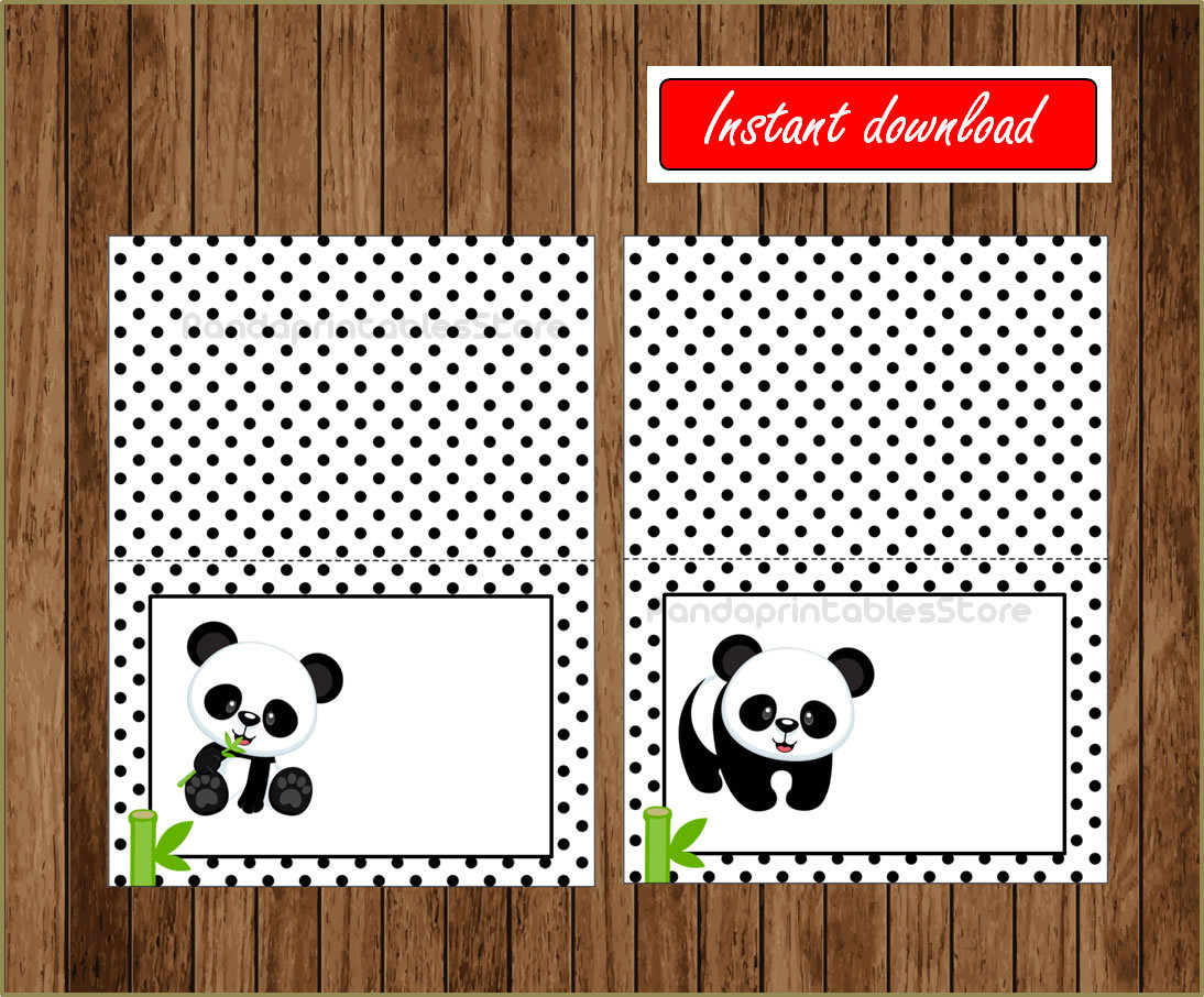 Panda Food Labels Instant Download Panda Food Tent Cards | Etsy