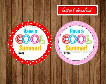 INSTANT DOWNLOAD End of the School Year Have a COOL Summer Card, Note ...