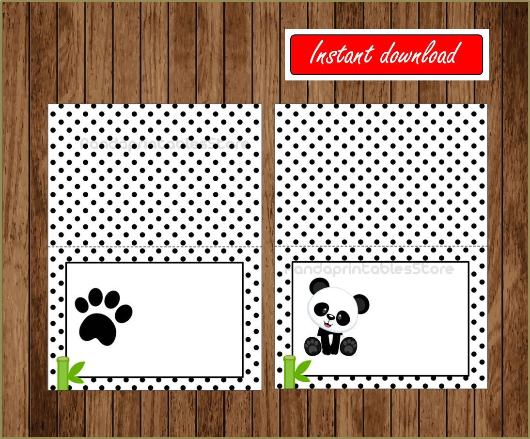 Panda Food Labels Instant Download Panda Food Tent Cards | Etsy
