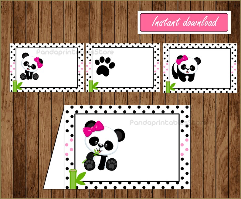 Panda Toppers Water Bottle Label Panda Girl Food Labels - Etsy