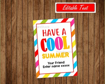 Stay Cool This Summer Freeze Pop Freezer Ice Pops Printable Tags for ...