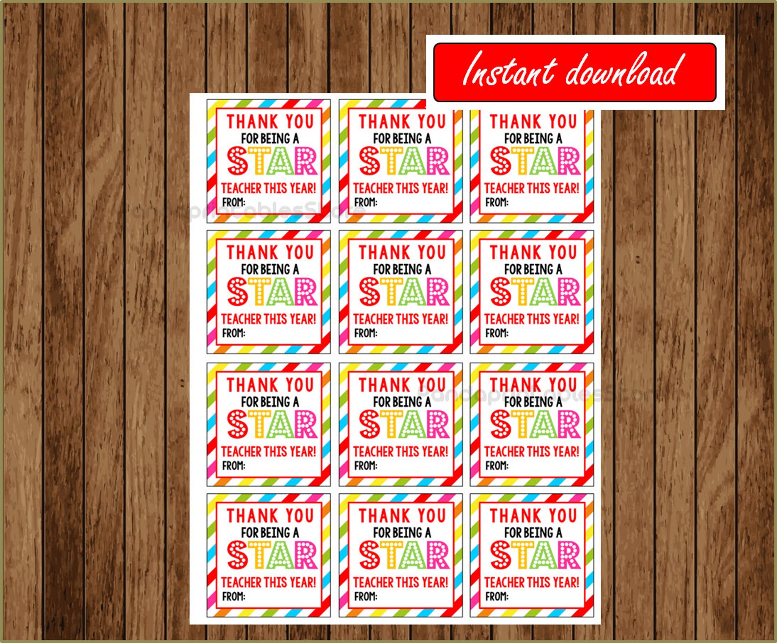 Teacher Appreciation Thank you for being a Star | Etsy