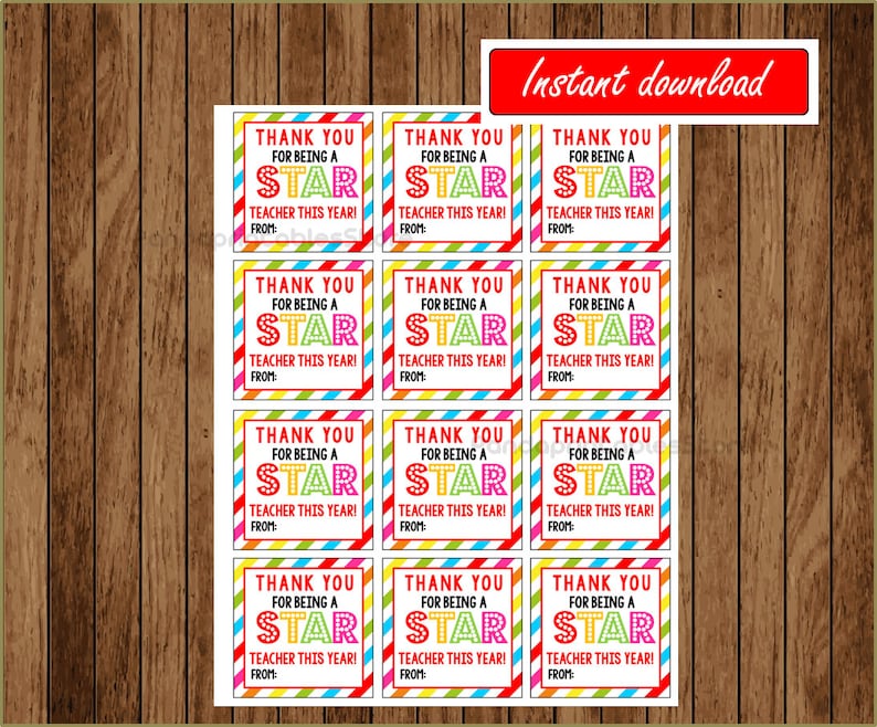 Teacher Appreciation Thank you for being a Star | Etsy