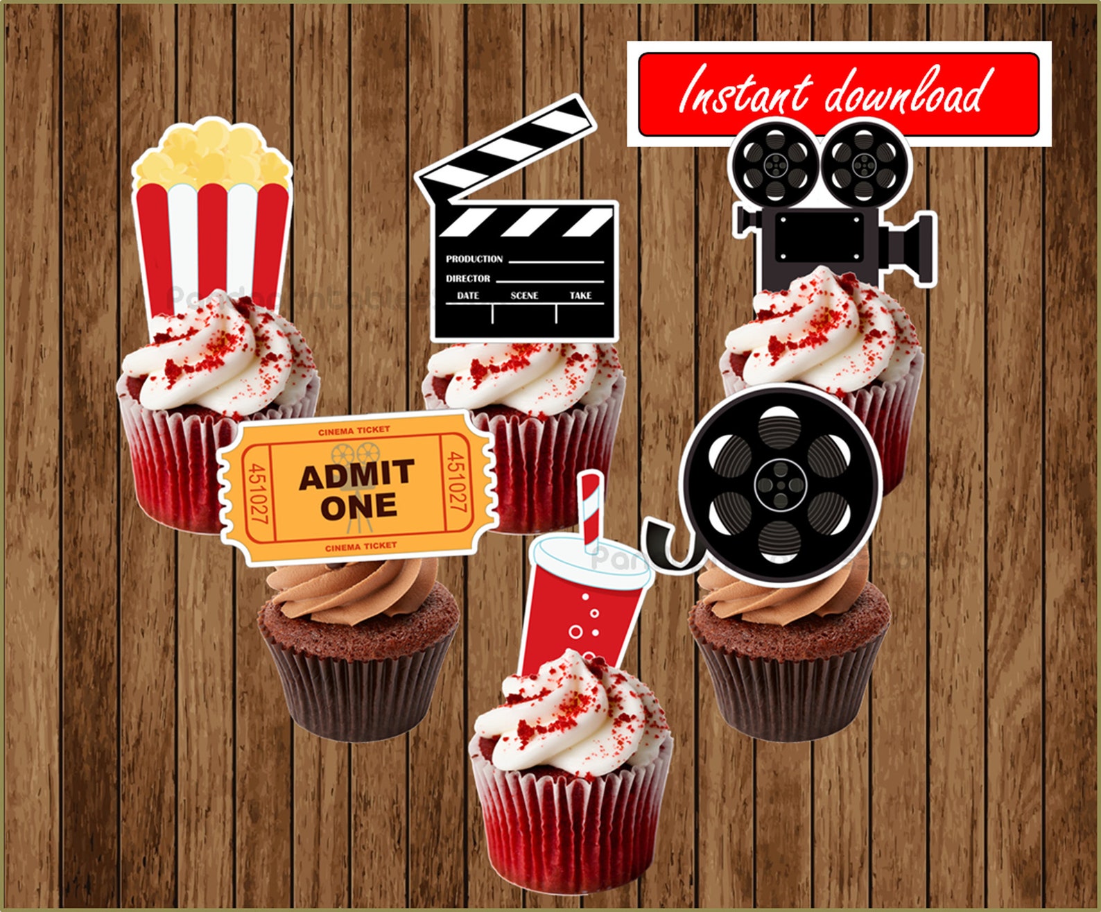 Movie Night Cupcakes Toppers Movie Night Birthday Toppers - Etsy Canada