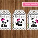 Panda Toppers Water Bottle Label Panda Girl Food Labels - Etsy