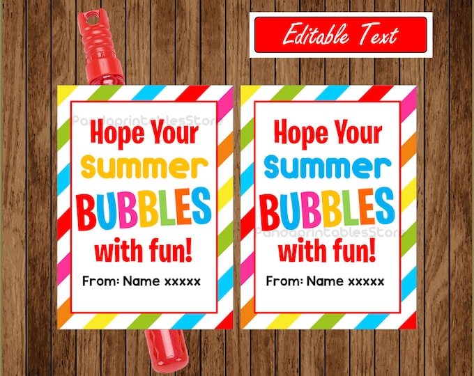 Hope Your Summer Bubbles With Fun End of School Year Tags - Etsy
