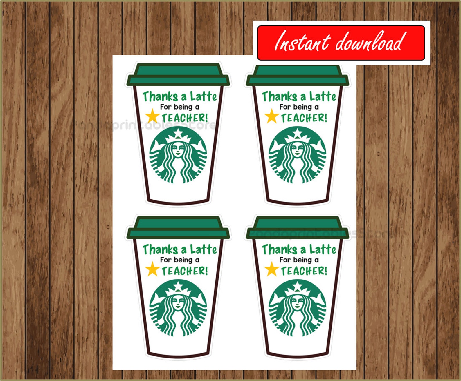 Star Teacher End of the School Year Appreciation Starbucks - Etsy
