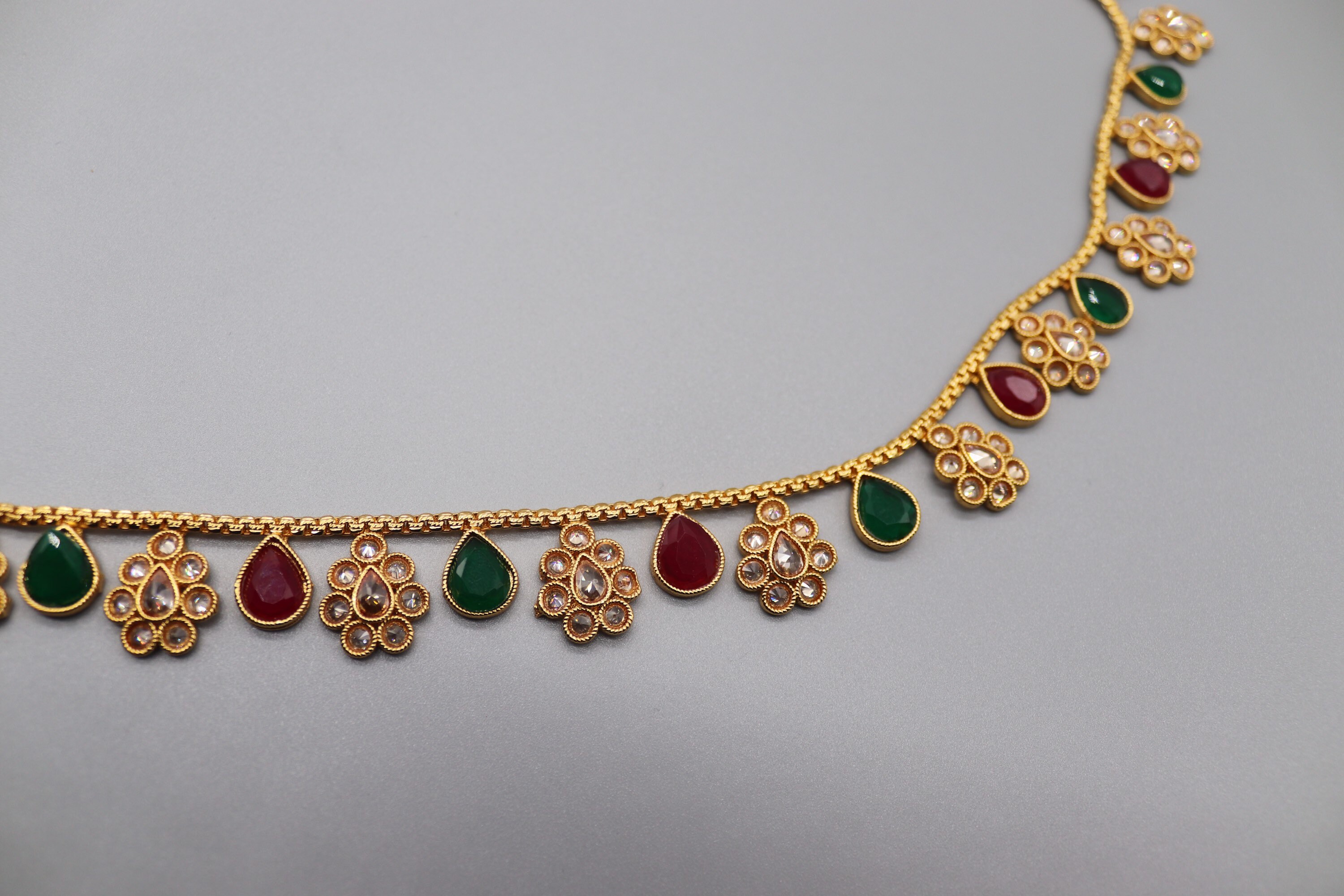 Ruby Green Gold Polki Belly Chain/ Kamarbandh// Indian - Etsy