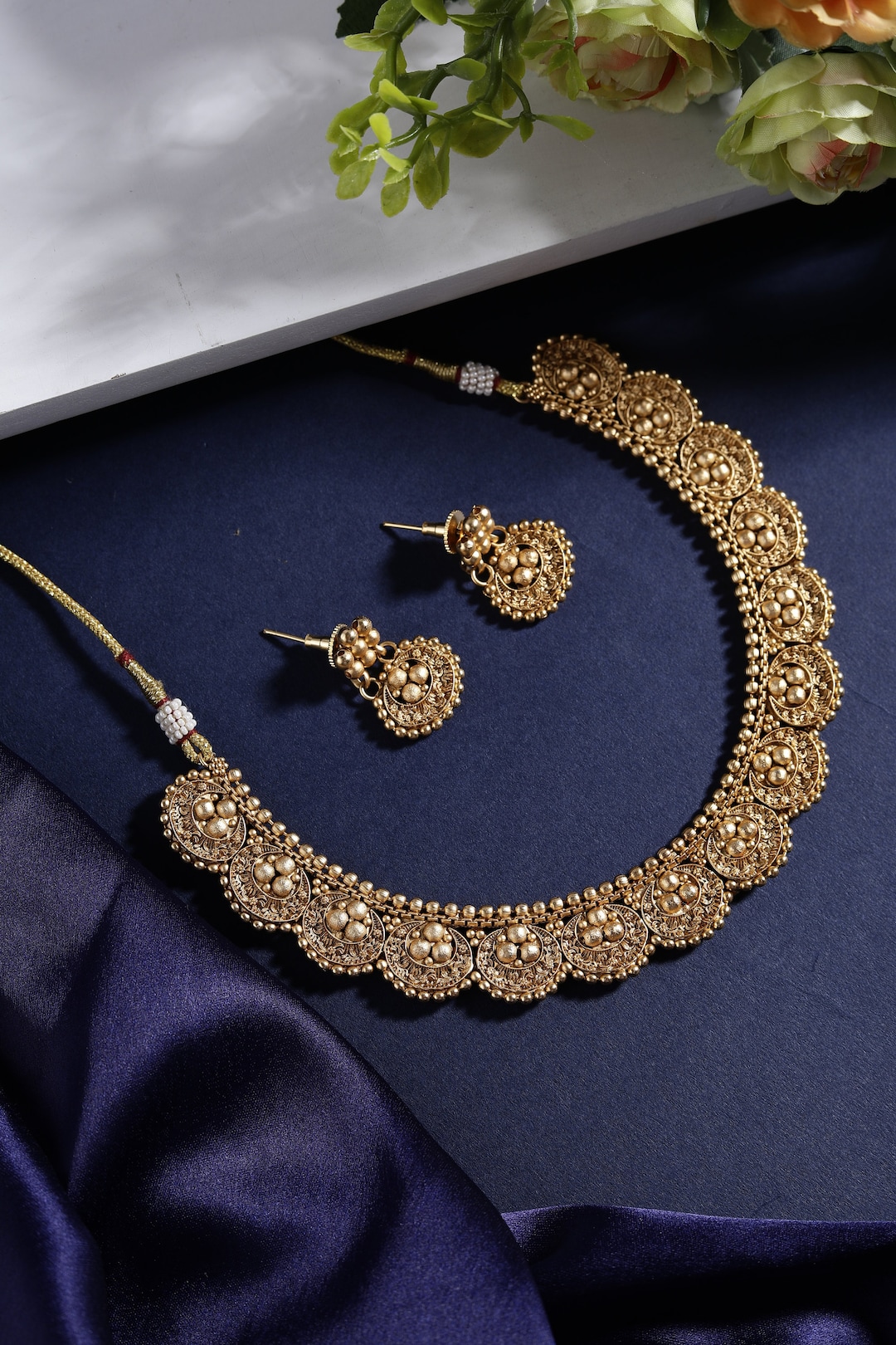 Matte Gold Elephant Ruby Emerald Necklace/ Indian Jewelry/ Indian ...