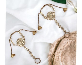 Silver Polki Hath Phool Indian Jewelry Pakistani Jewelry Hand Harness ...