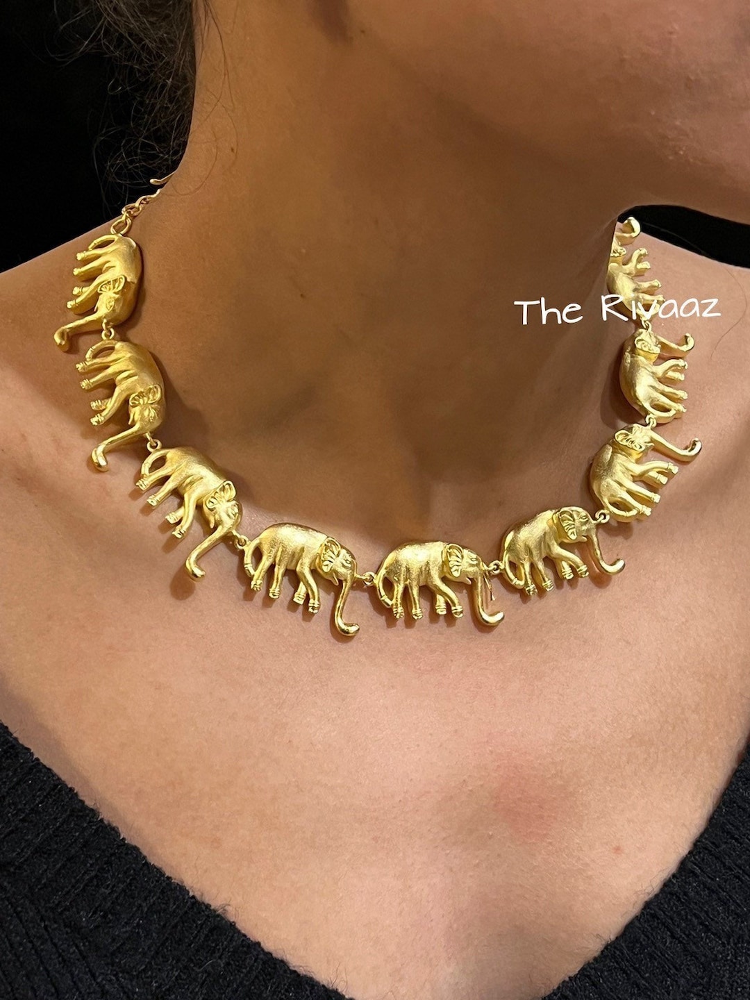 Pre Order Elephant Gold Necklace / Indian Necklace/ Indian Jewelry ...