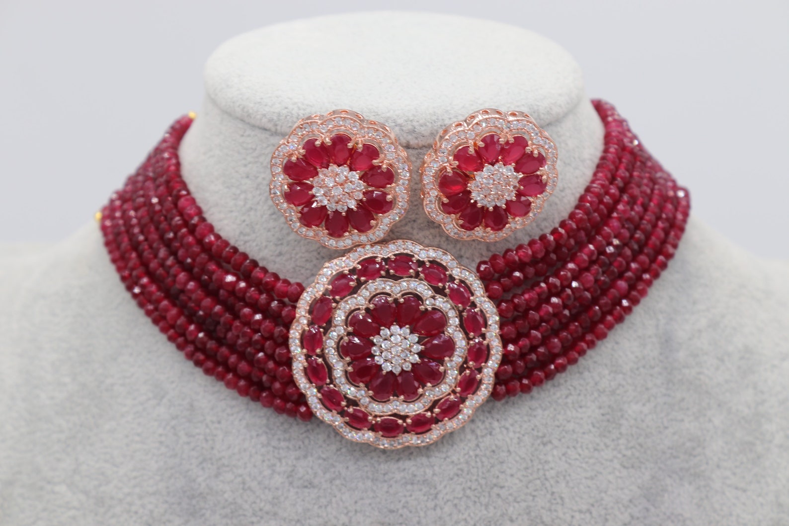 Ruby Indian Kundan Choker/ Indian Jewelry/ Indian Necklace/ | Etsy