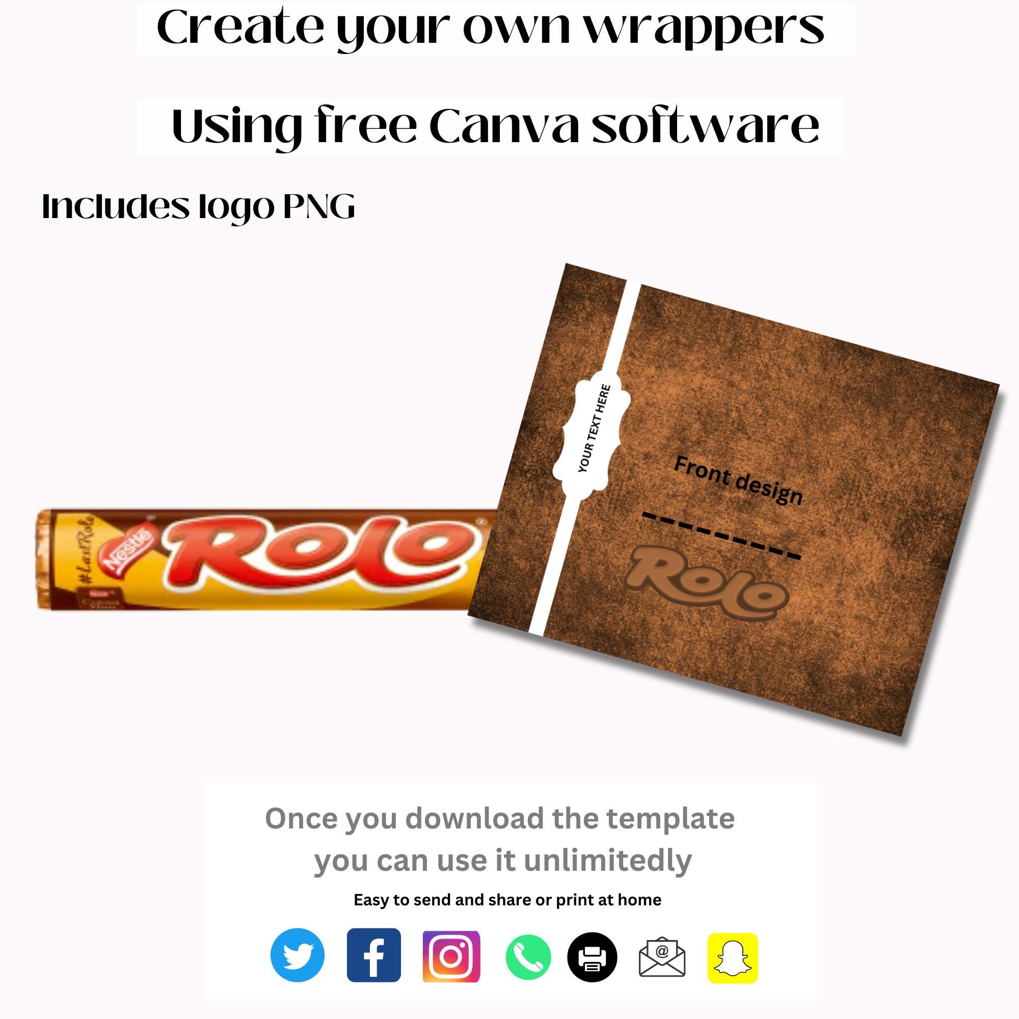 ROLO Candy Wrapper | Wedding Favor | Easy Simple Blank Editable Canva ...