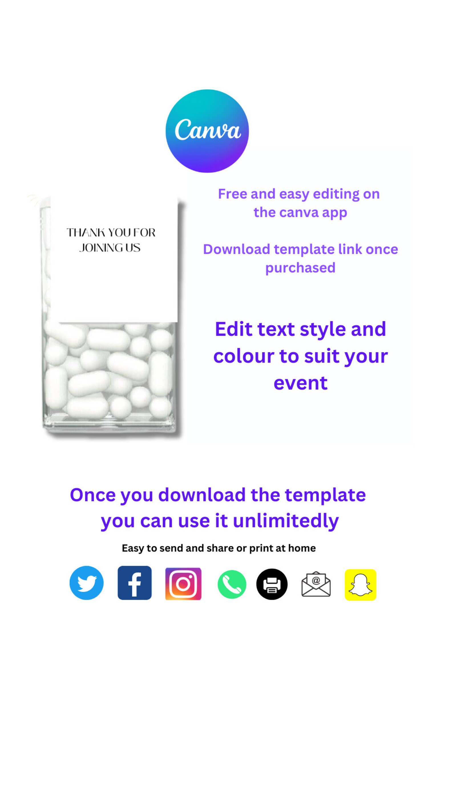 TIC TAC TEMPLATE Label | Instant Download | Blank Template | Fold Over ...