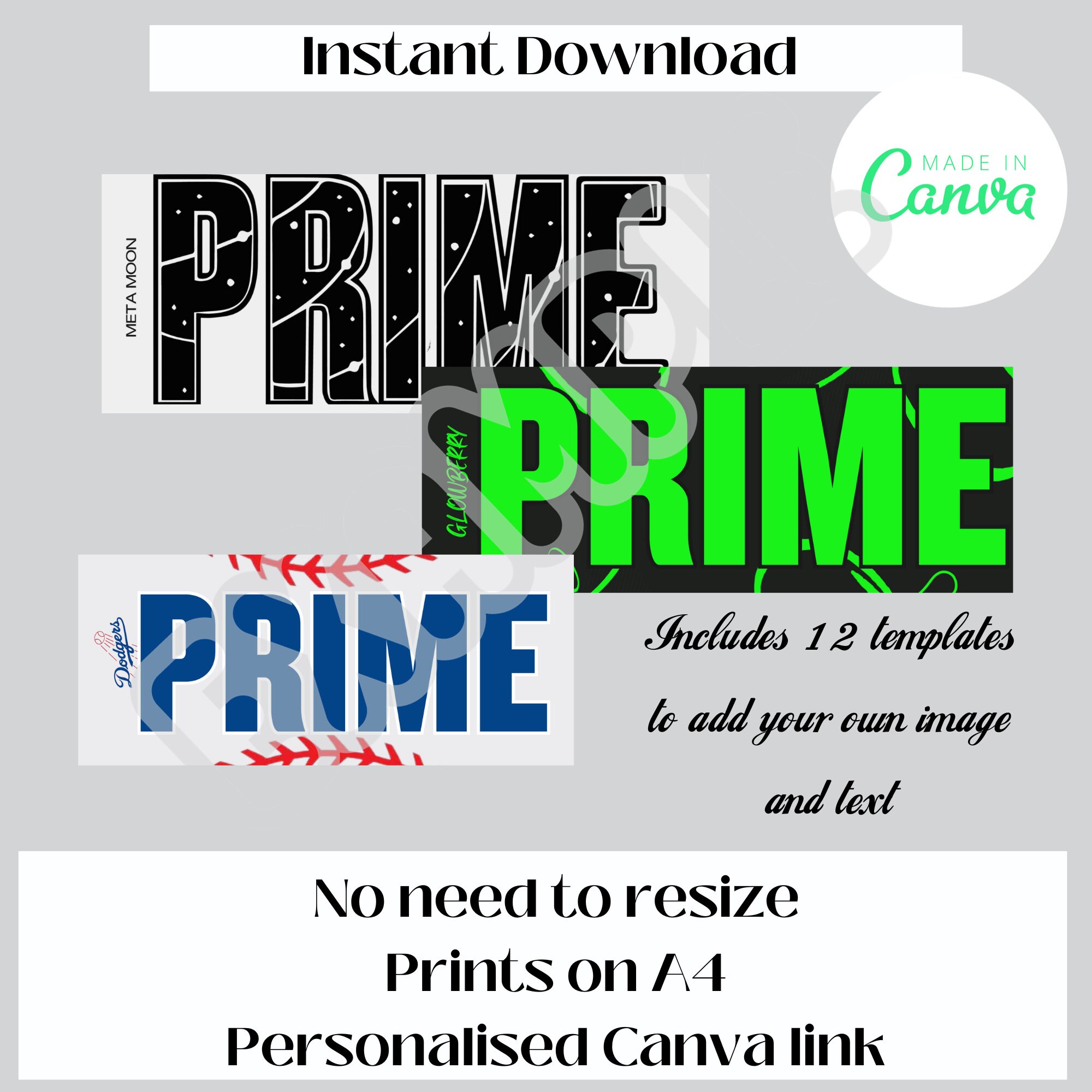 PRIME Chocolate Wrapper 110g Standard Size Templates | Easy Editable ...