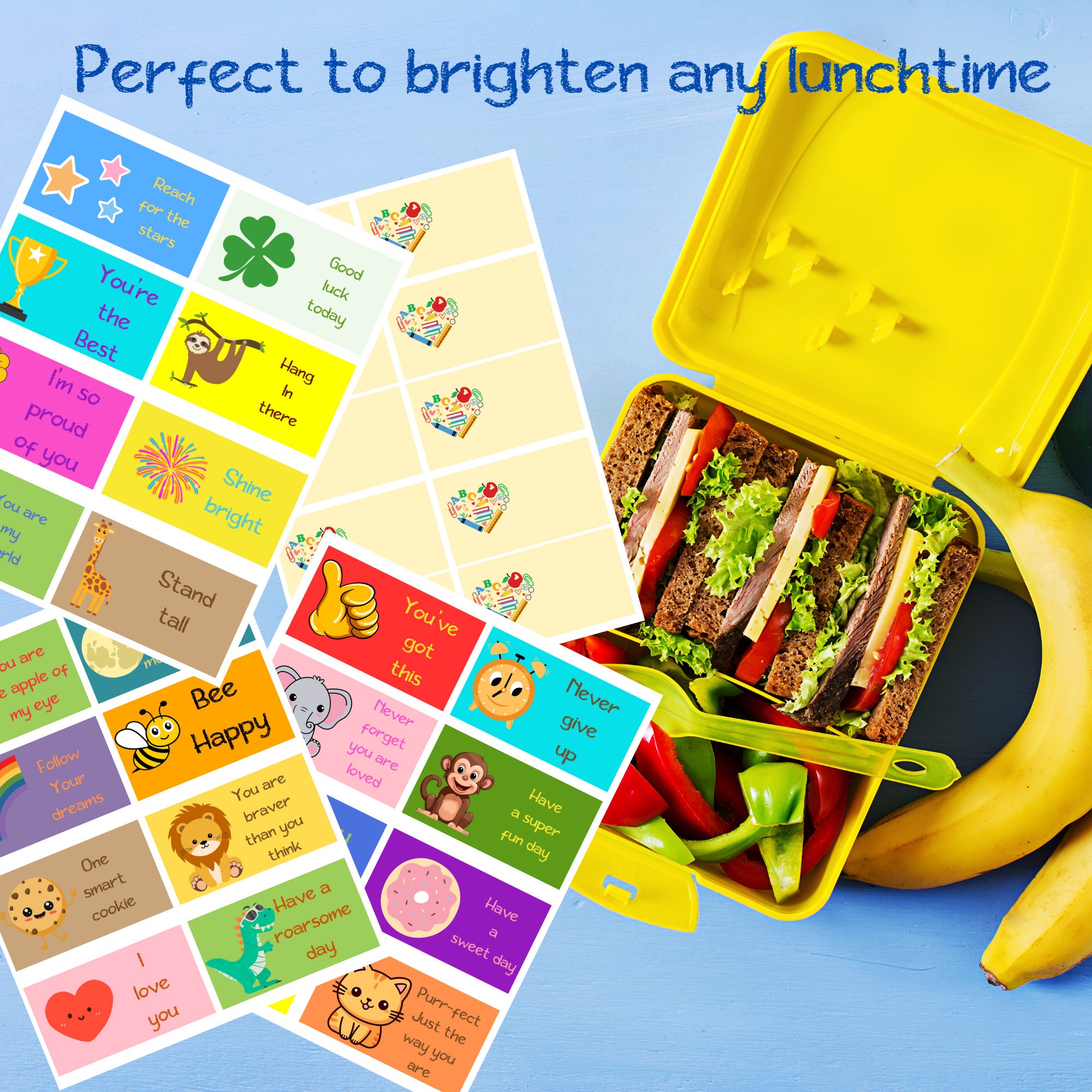 PRINTABLE LUNCHBOX NOTES | Positivity Notes | Inspirational Kids | 24 ...