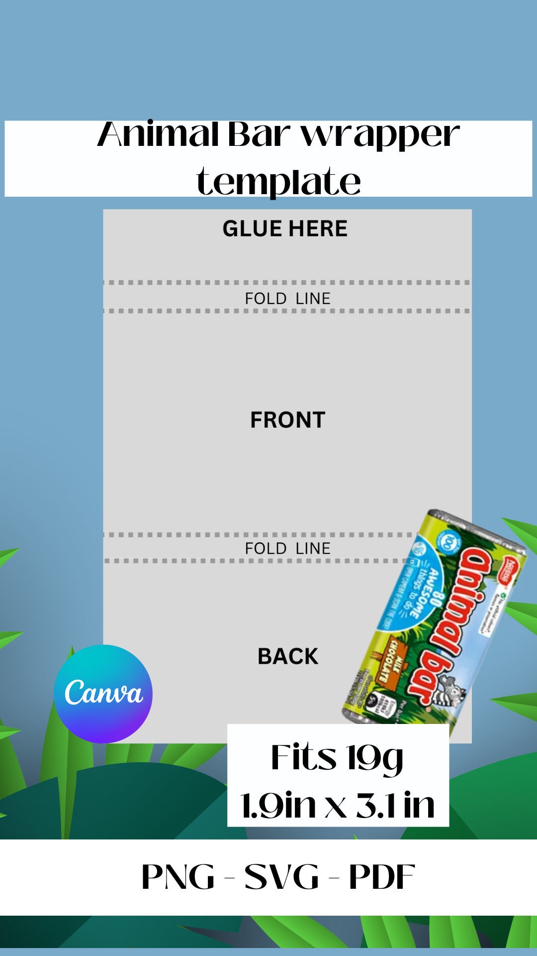 ANIMAL BAR CHOCOLATE Candy Wrapper | Standard Size Templates | Easy ...