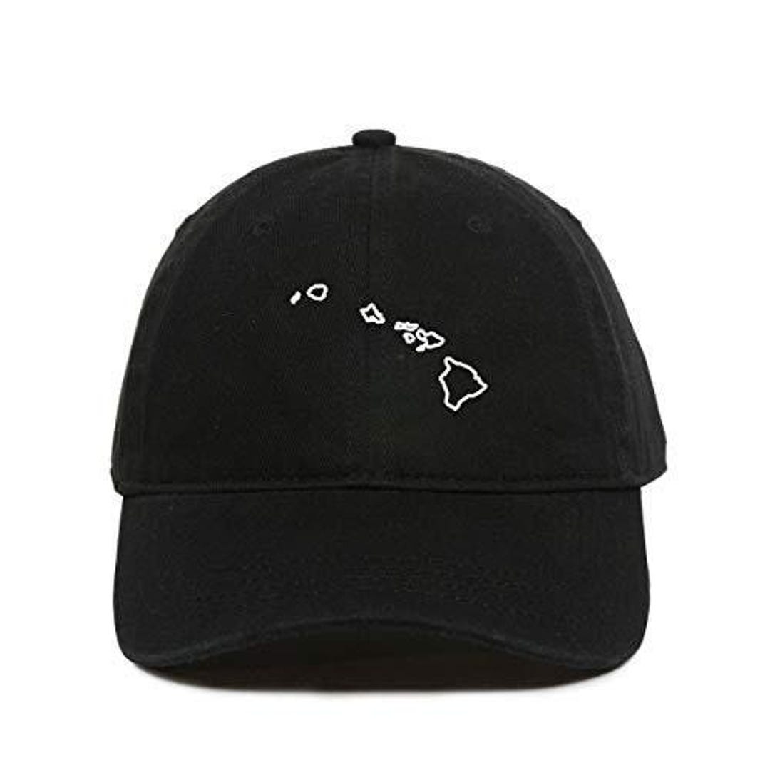 Hawaii Map Outline Dad Baseball Cap Embroidered Cotton Adjustable Dad ...