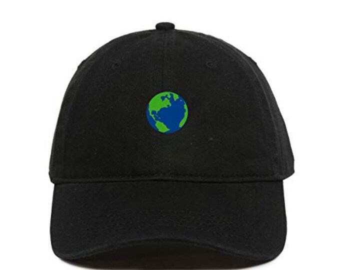 Earth Globe Baseball Cap Embroidered Cotton Adjustable Dad Hat - Etsy
