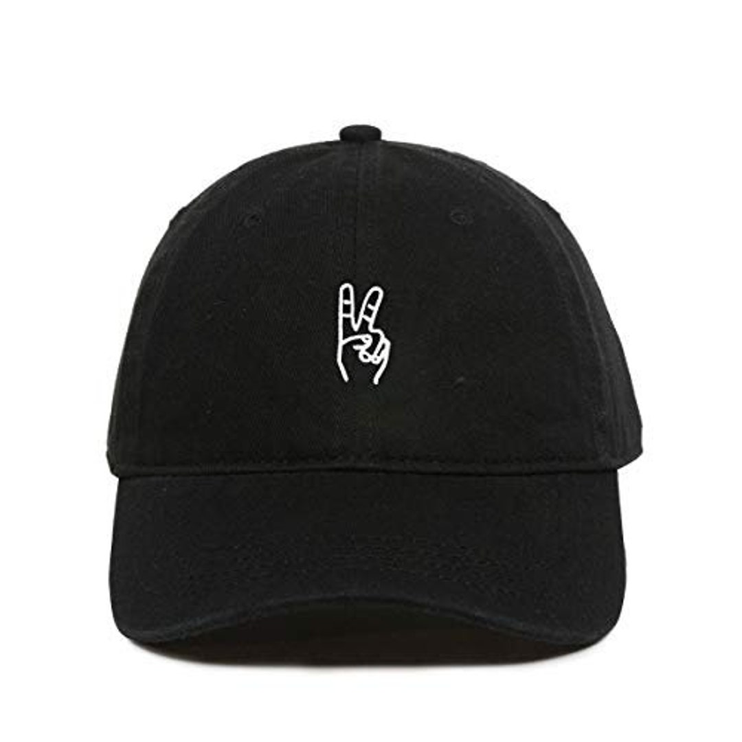 Peace Sign Baseball Cap Embroidered Cotton Adjustable Dad Hat - Etsy
