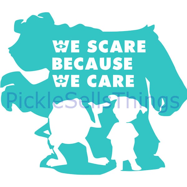We Scare Because We Care Svg - Etsy