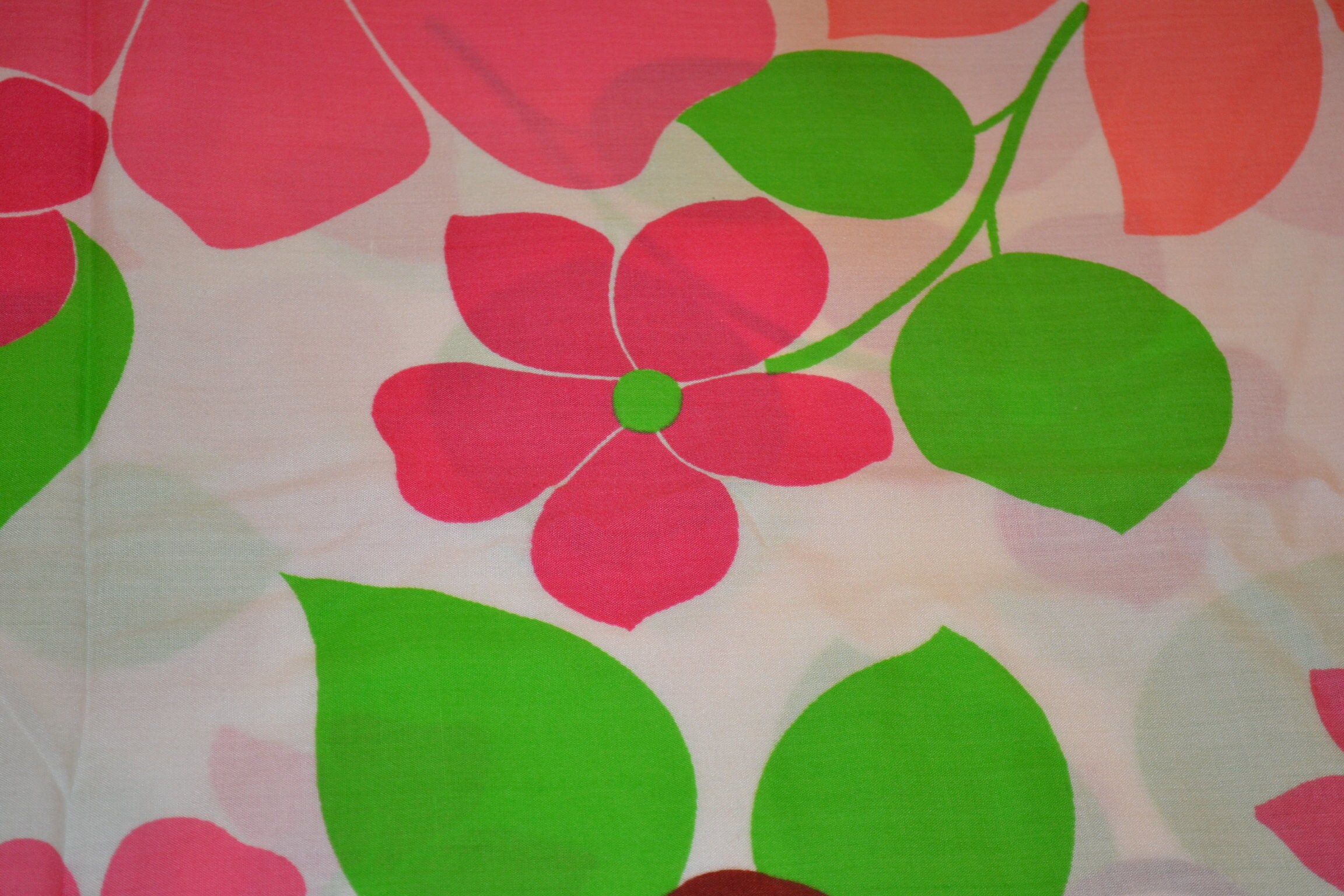 Super Vintage Duvet Cover Made Of Strong Cotton PINK Pink Green 70s super-vintage-duvet-cover-made-of-strong-cotton-pink-pink-green-70s