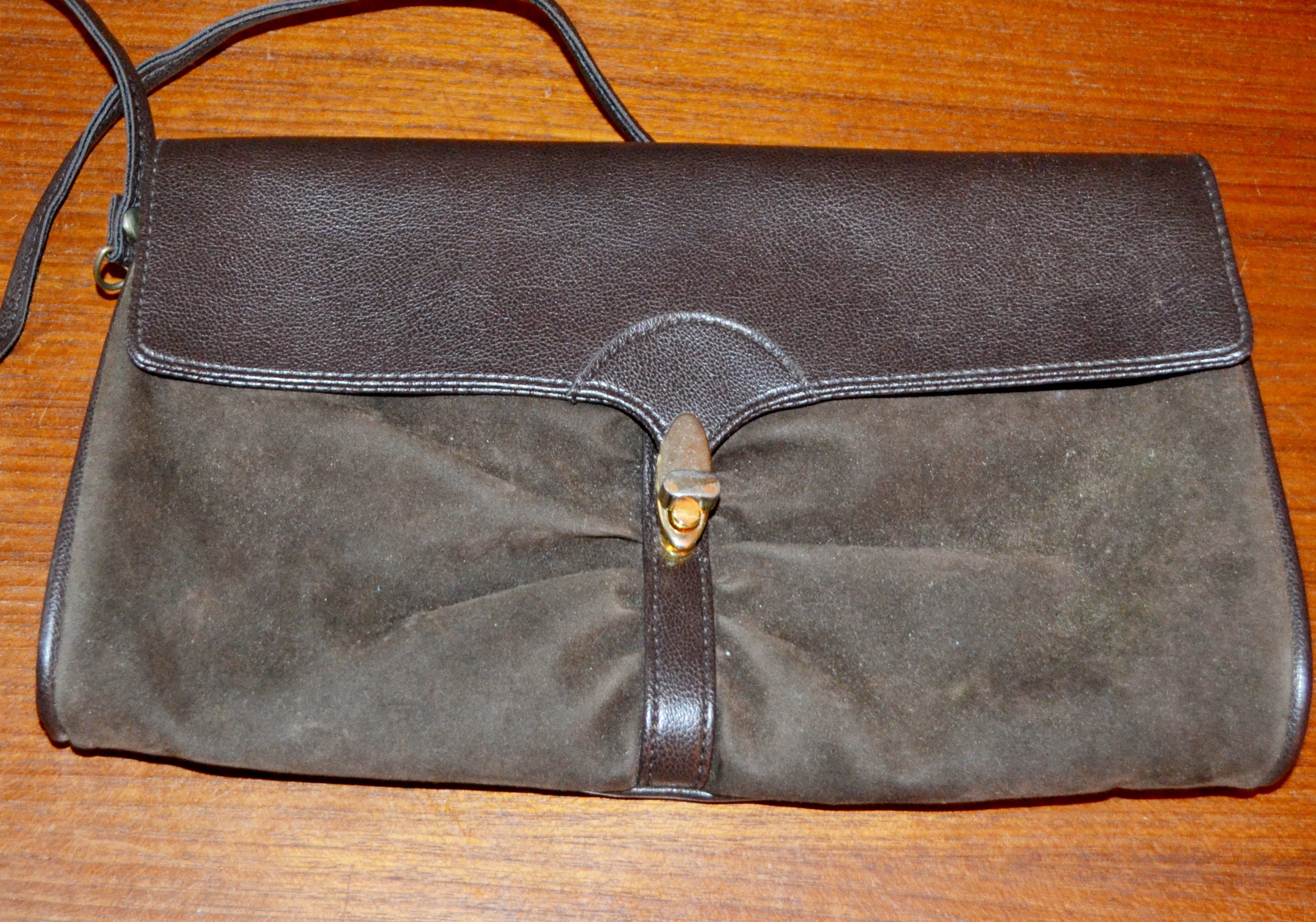 True Vintage Leather Handbag Brown 70s Retro purse mid - Etsy