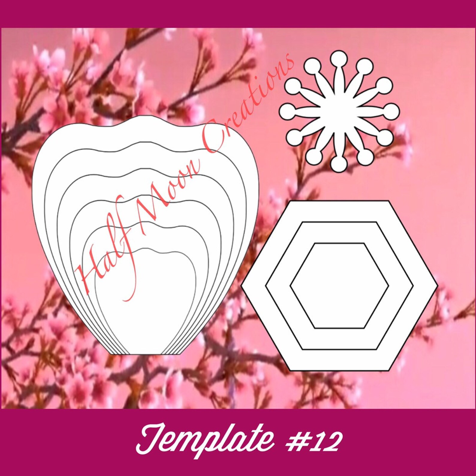 DIY Paper Flower Template #12 | Printable Petal Sizes (PDF Pattern) - Etsy