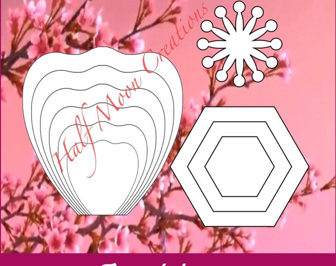 PDF Paper Flower Template Diy Paper Flower PDF Printable Wedding and ...