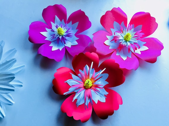 Tropical Paper Flower Template 19 small Hard-copy DIY | Etsy
