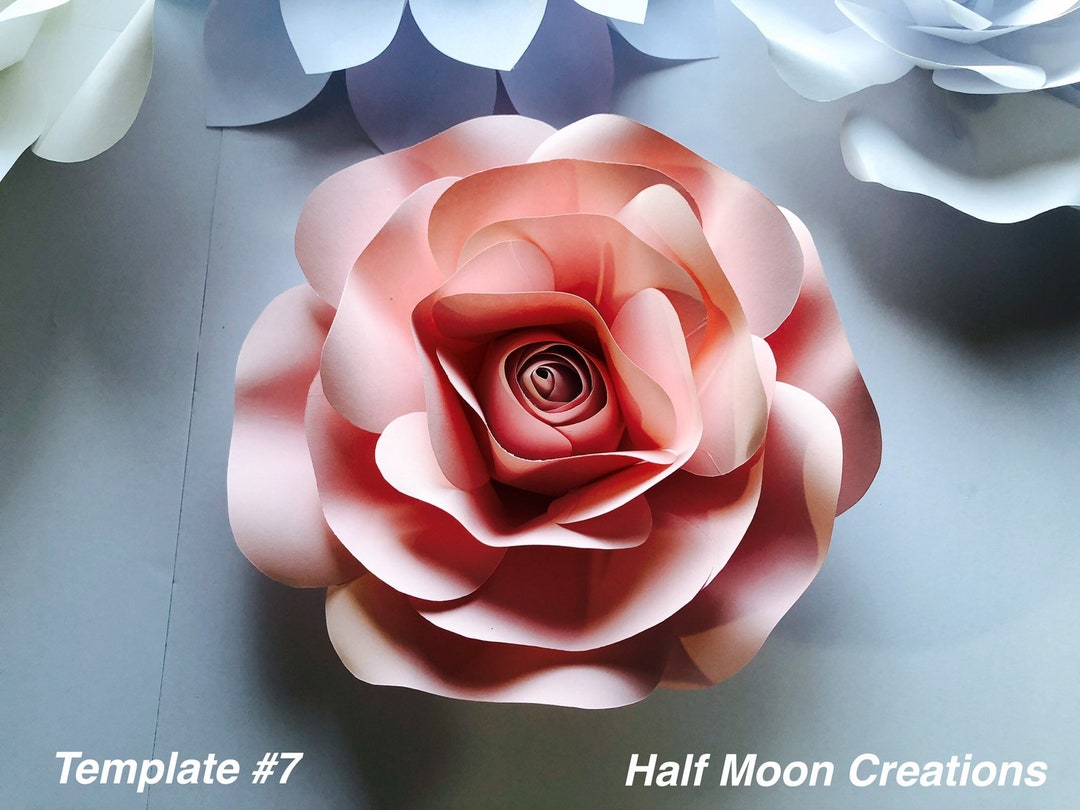 Rose Paper Flower Template #7 Kit - Hard-copy - DIY - Make Unlimited ...