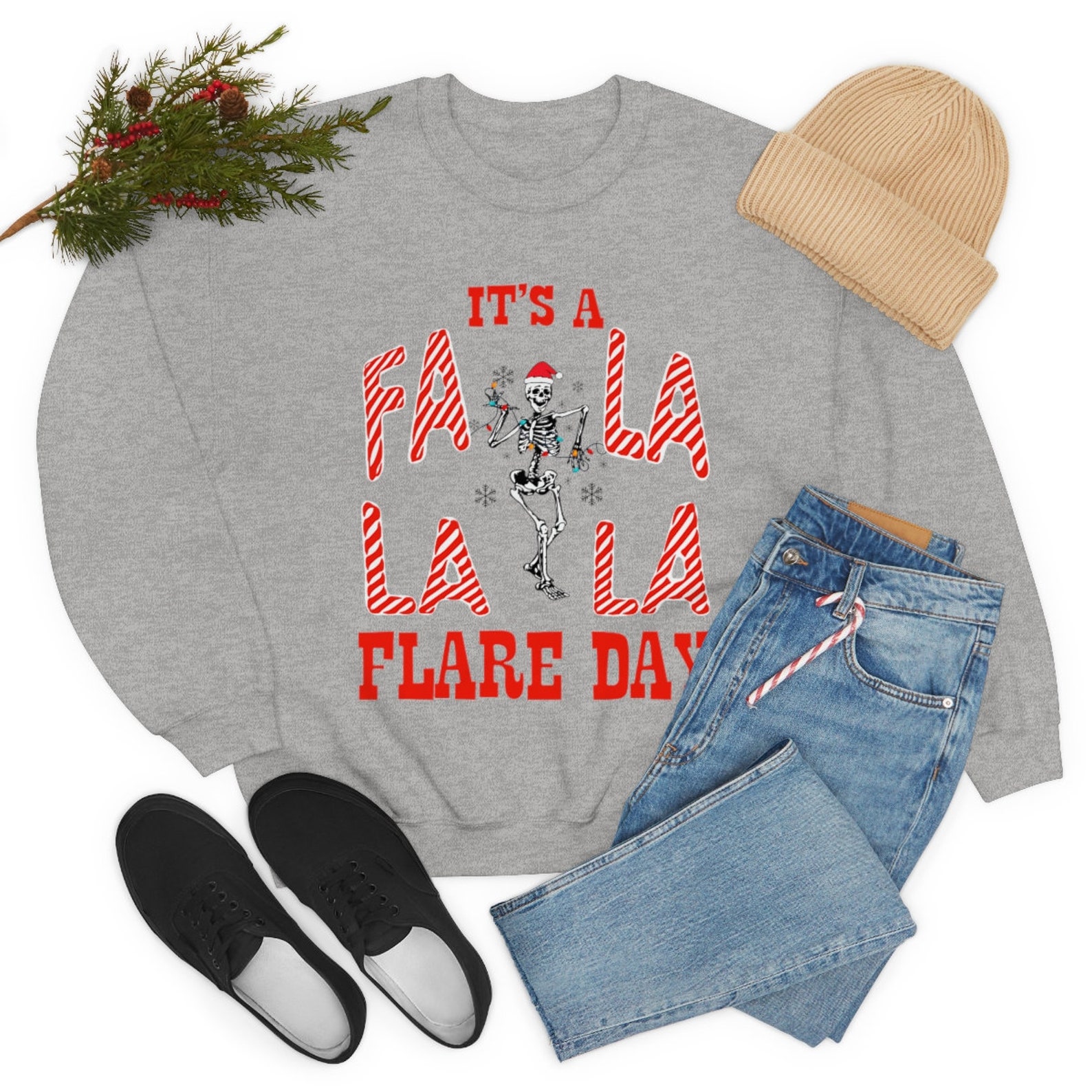 Holiday Flare Day Sweatshirt | Its A Fa La La La Flare Day Sweatshirt ...