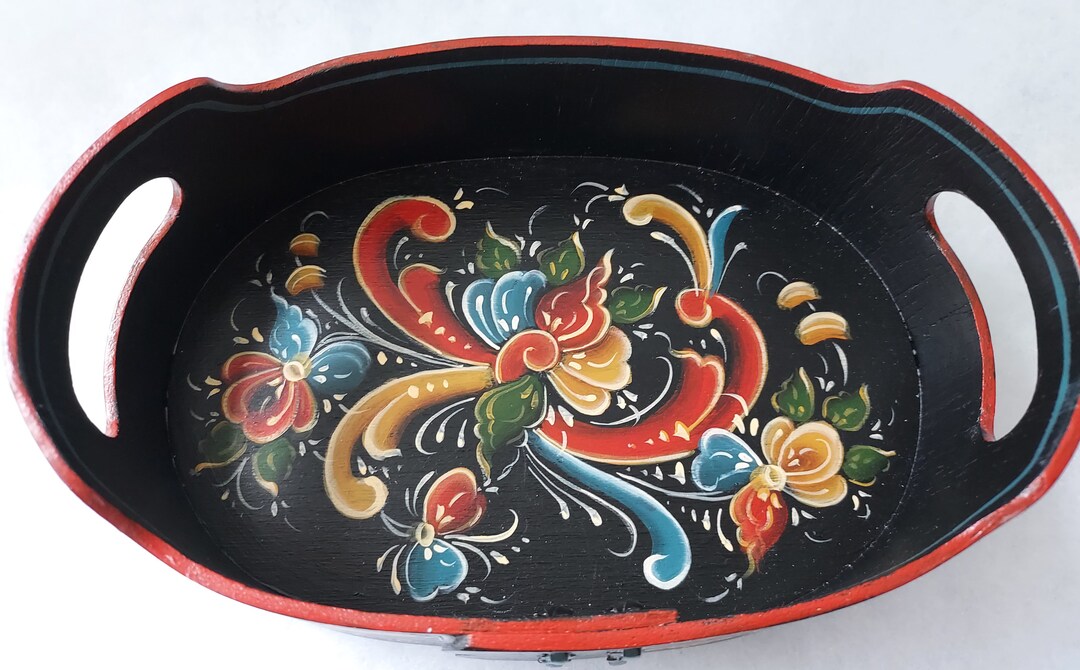 Rosemaled Tray - Etsy