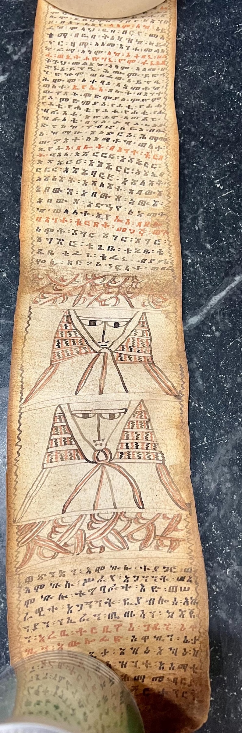 Antique Ethiopian Orthodox Coptic Healing/prayer Scroll Written in Ge ...