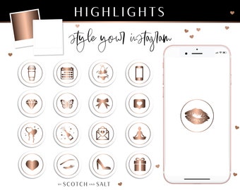 Instagram Story Highlights Icon Covers Rose Gold Instagram | Etsy